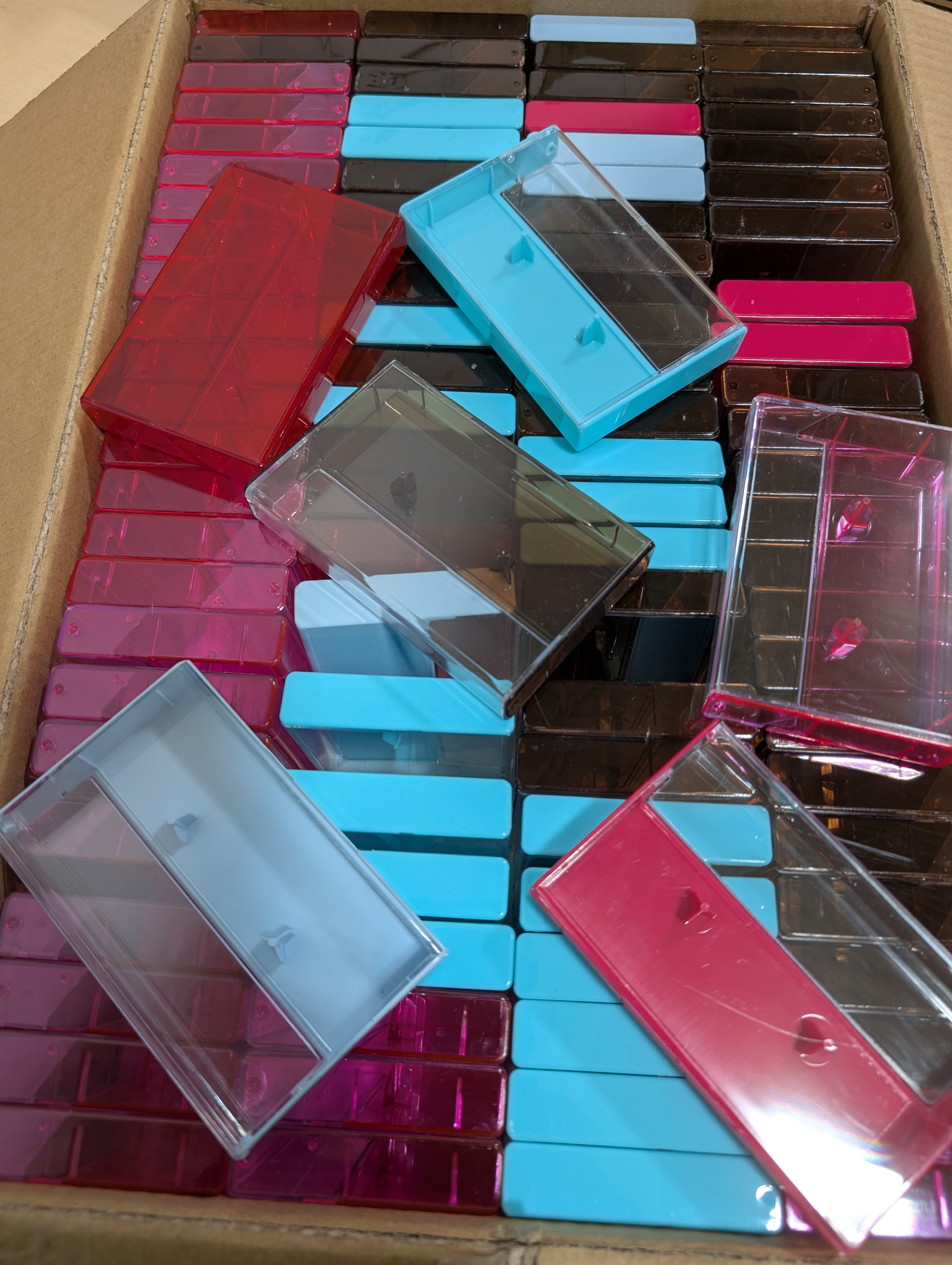 Mixed Color Box of 100 Cassette Boxes (Norelcos) - Cassette Boxes ...