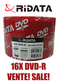 Ridata DVD-R 16X White Inkjet Hub Printable OPP Wrap (50 pcs) - DVD-R ...